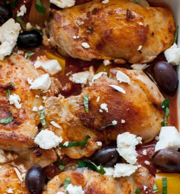 Baked Greek Chicken with Feta and Olives - Sprinkles and Sprouts