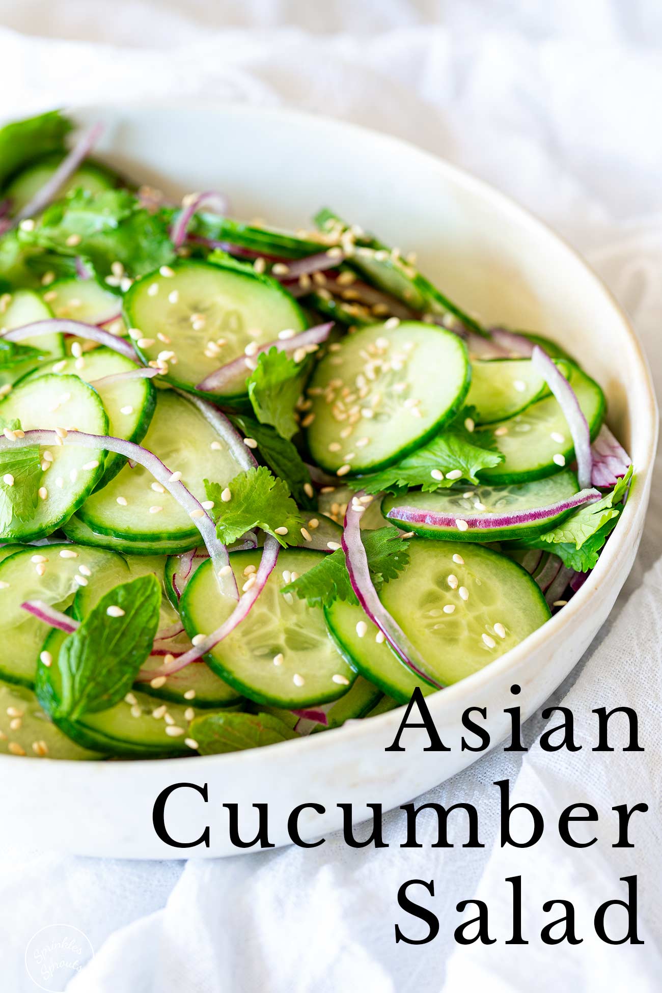 Asian Cucumber Salad with Red Onions - Sprinkles and Sprouts