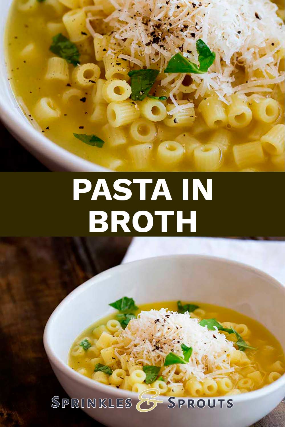 Pasta with Chicken Broth, Butter and Parmesan - Sprinkles and Sprouts