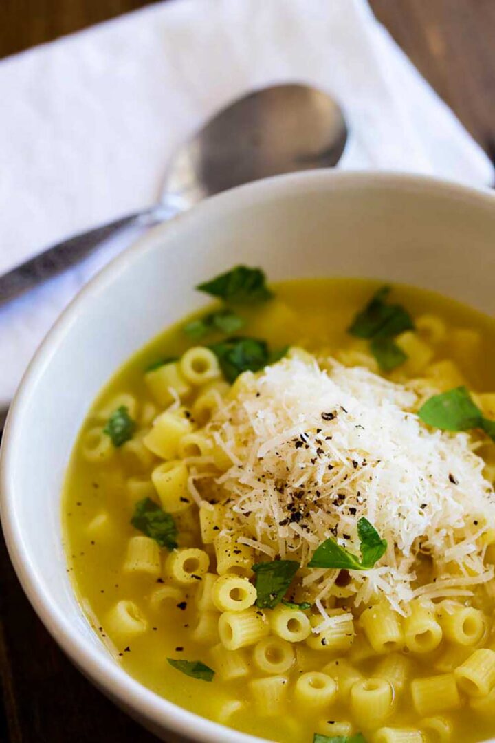 Pasta with Chicken Broth, Butter and Parmesan - Sprinkles and Sprouts